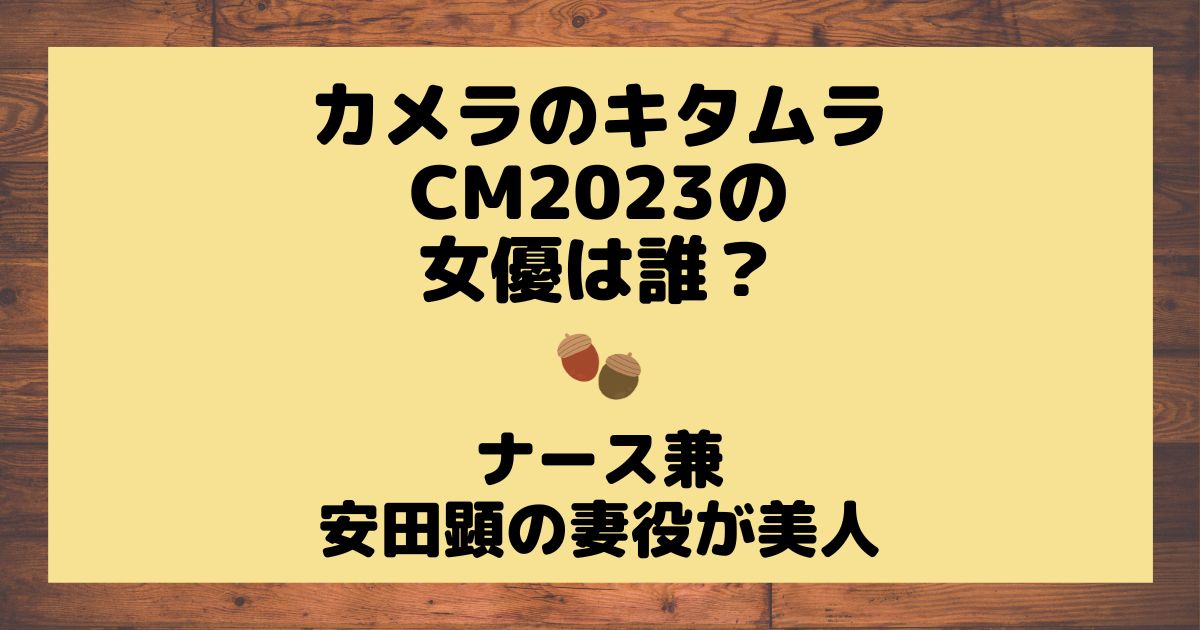 カメラのキタムラ年賀状cmの女優は誰?ナース兼安田顕の妻役 どんぐり農園